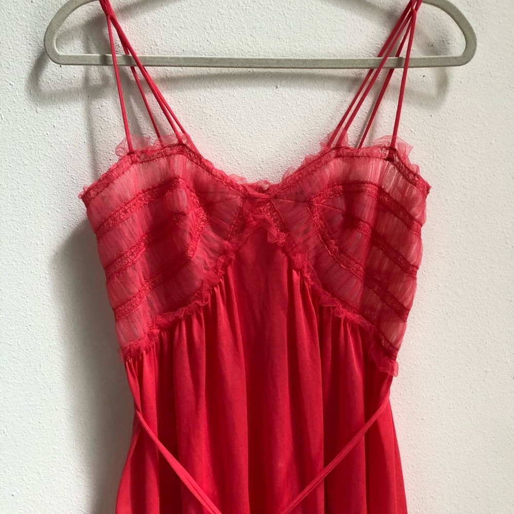 Vintage Ruffle Nightgown Dress Slip Pajama - Gem